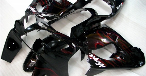 Kawasaki Ninja ZX9R Red Flame Motorcycle fairings(2000-2001)