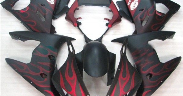 Yamaha YZF R6 Red Flame Motorcycle Fairings(2003-2005)
