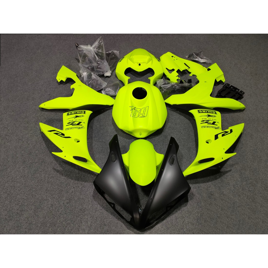 Yamaha Neon Yellow YZF R1 Motorcycle Fairings(Full Tank Cover)(2004-2006)